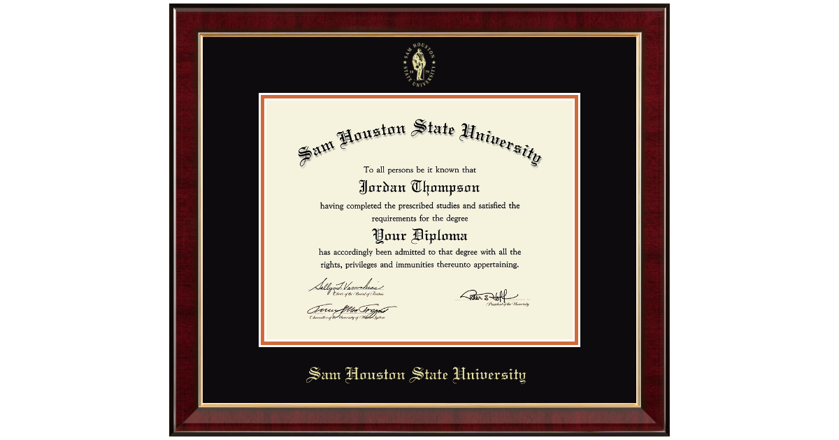 Gold Embossed Diploma Frame in Murano Sam Houston State University ...