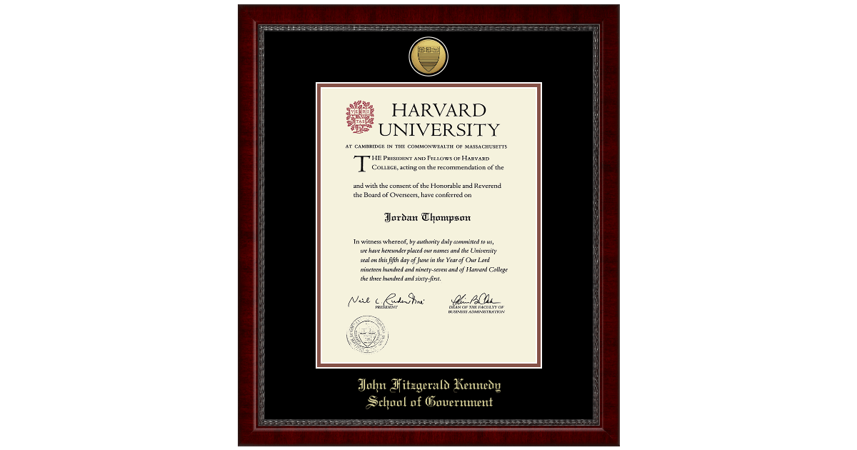 Gold Engraved Medallion Diploma Frame in Sutton Harvard University ...
