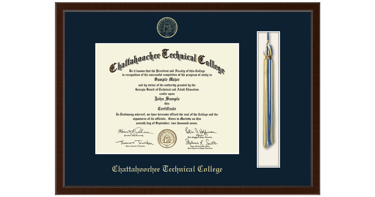 Tassel & Cord Diploma Frame in Delta Chattahoochee Technical College ...