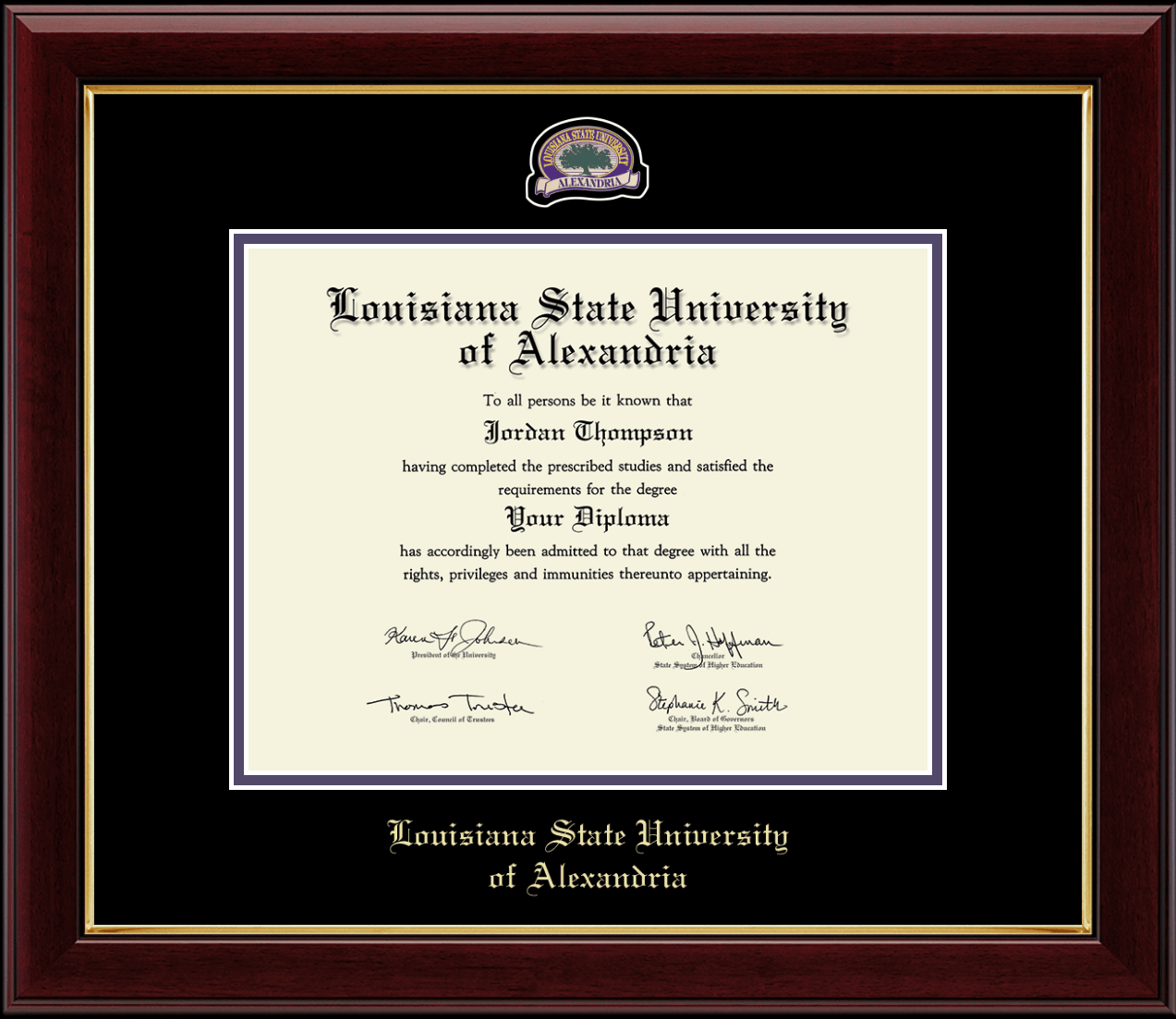 Louisiana State University of Alexandria Masterpiece Medallion Diploma ...