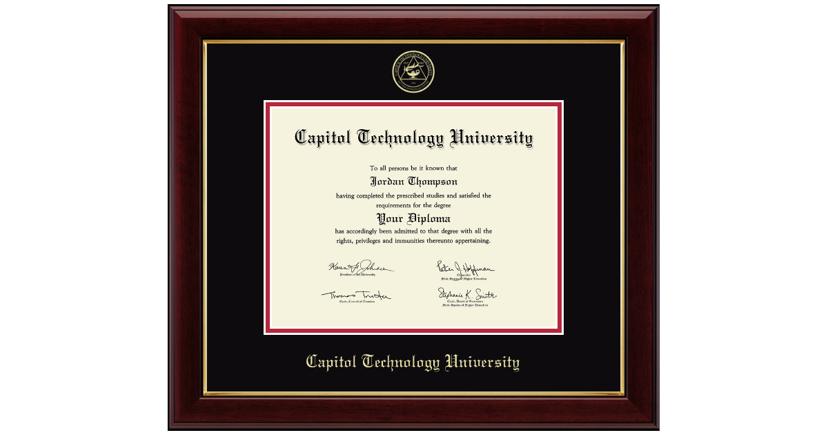 Pre May 2018-Gold Embossed Diploma Frame in Gallery Capitol Technology ...