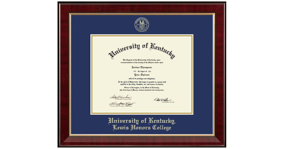 Gold Embossed Diploma Frame in Murano University of Kentucky - Item #276579-KHC from University ...