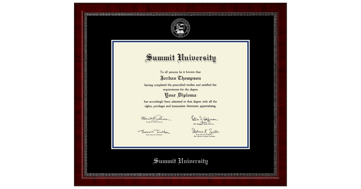PhD - Silver Embossed Diploma Frame in Sutton Summit University - Item ...