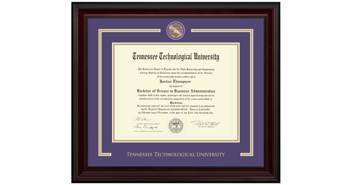 Showcase Edition Diploma Frame in Encore Tennessee Technological ...
