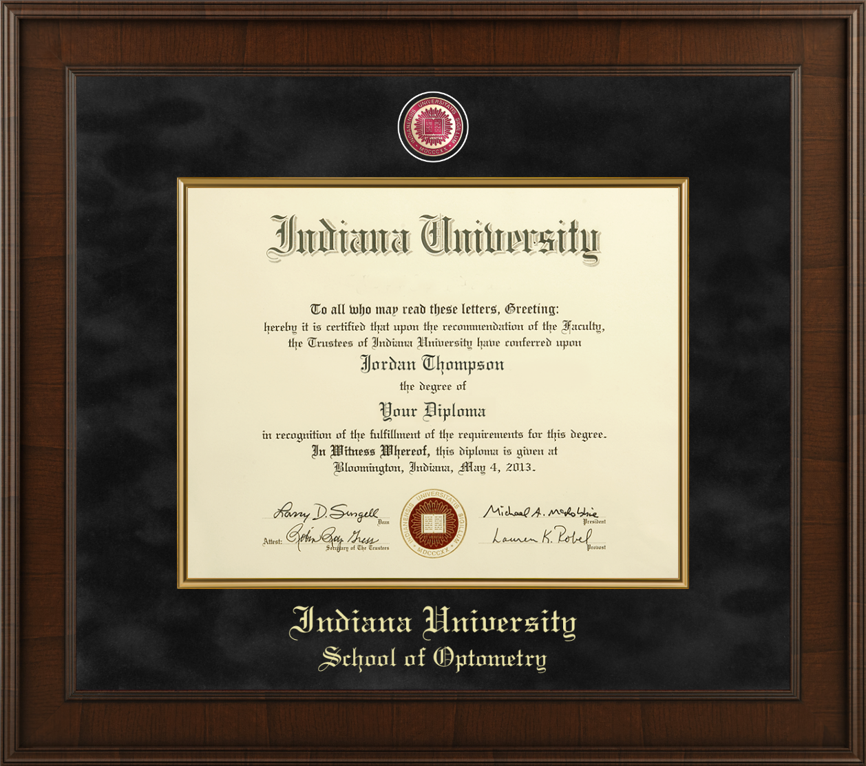 Indiana University Bloomington Presidential Masterpiece Diploma Frame ...