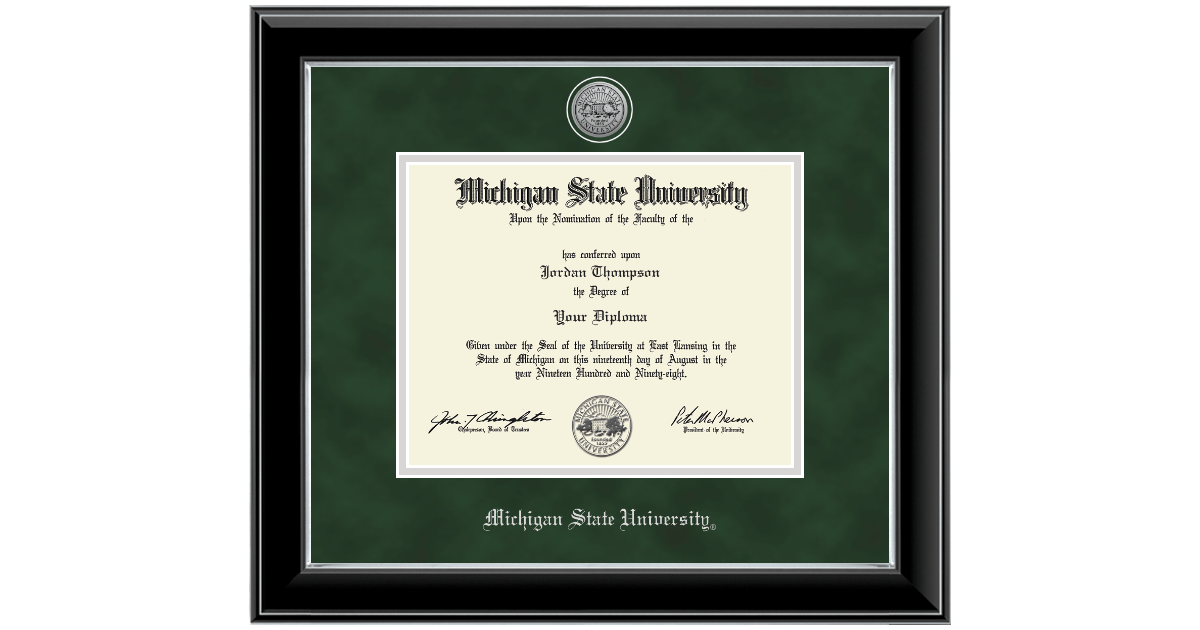 Pre-2005- Silver Engraved Medallion Diploma Frame in Onyx Silver ...