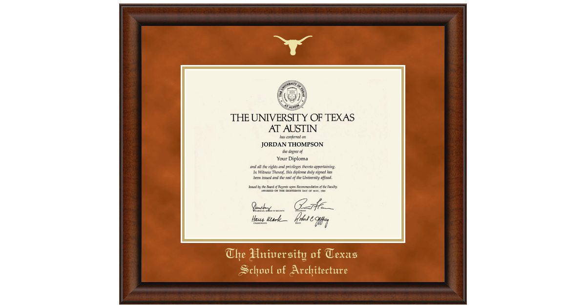 Gold Embossed Diploma Frame in Austin The University of Texas at Austin ...