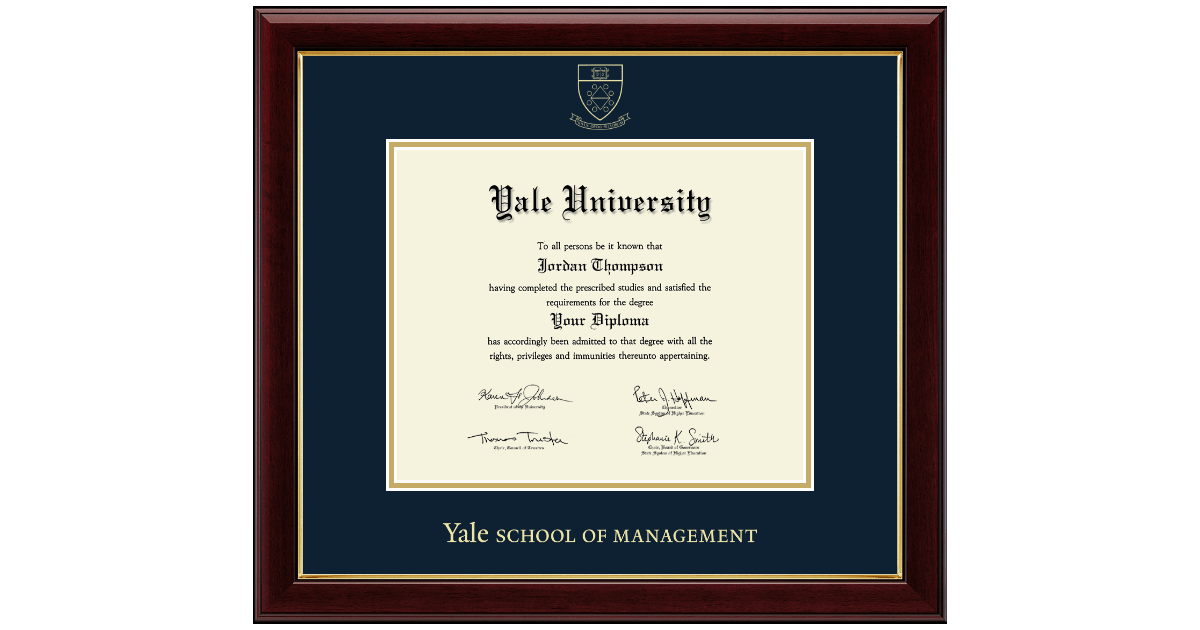 Gold Embossed Diploma Frame in Gallery Yale University - Item #280654 ...