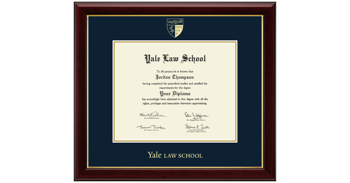 Gold Embossed Diploma Frame in Gallery Yale University - Item #280675 ...