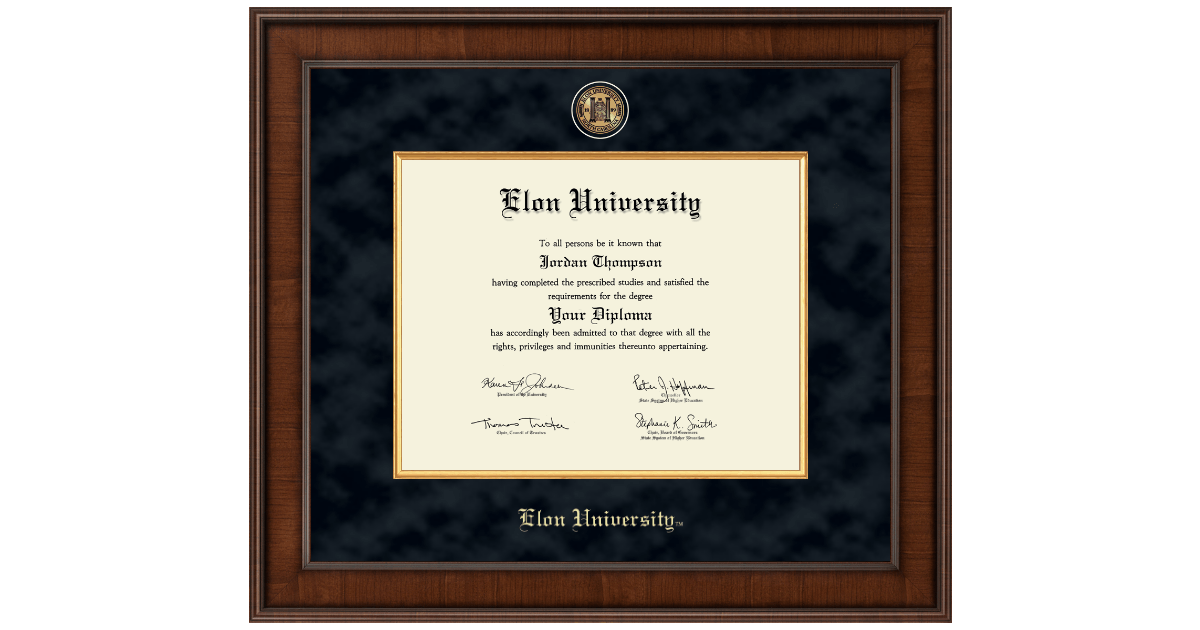 Elon University Diploma Frame | Church Hill Classics