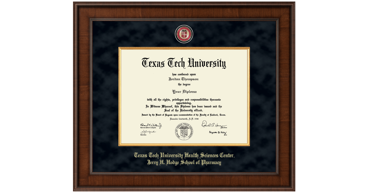 Presidential Masterpiece Diploma Frame in Madison Texas Tech University ...