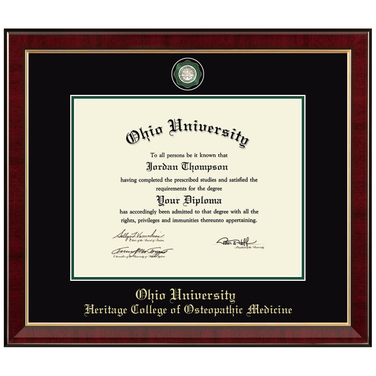 Ohio Heritage College of Osteopathic Medicine Diploma Frames