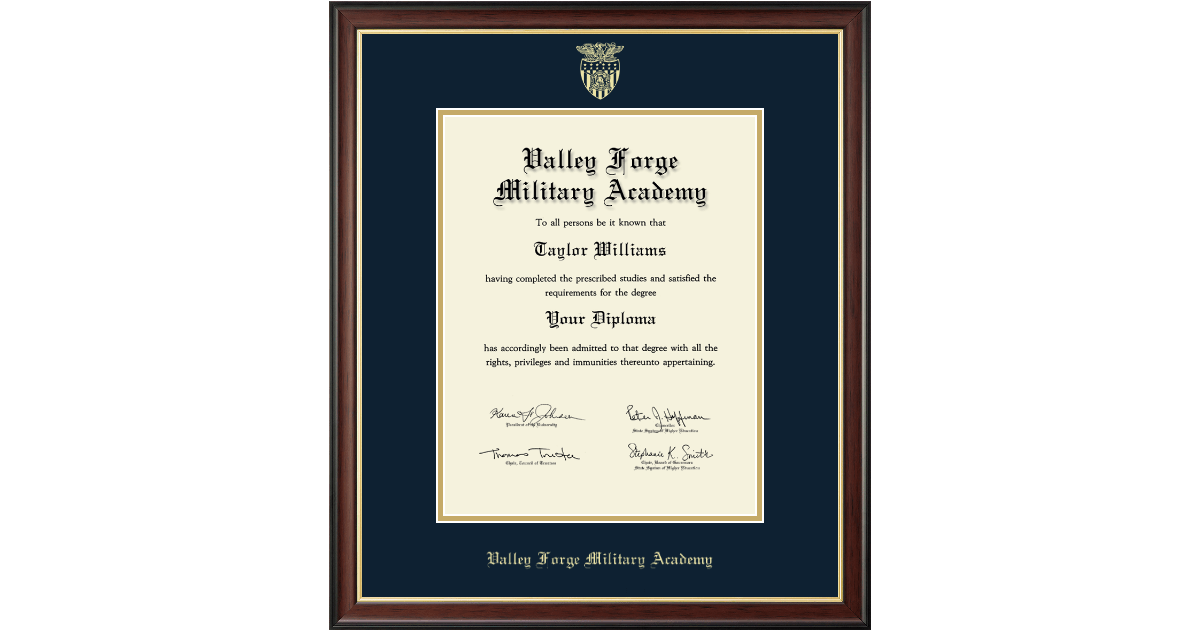 Gold Embossed Diploma Frame in Studio Gold Valley Forge Military ...