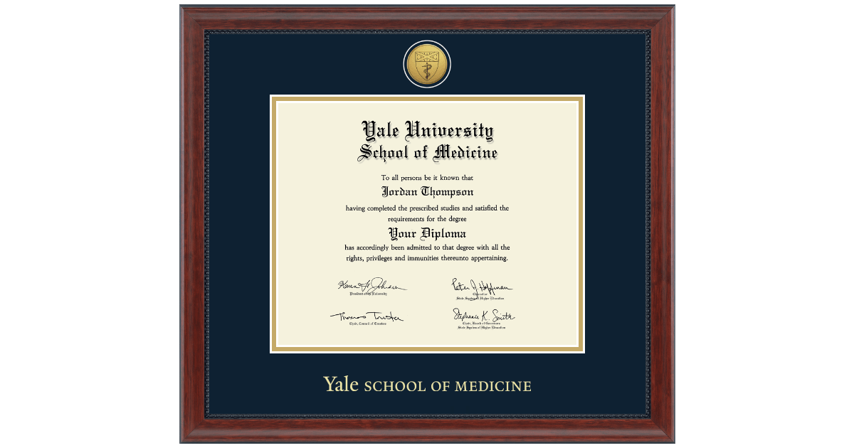 Gold Engraved Medallion Diploma Frame in Signature Yale University ...