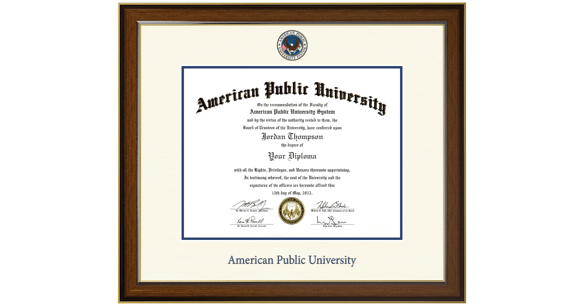 Dimensions Diploma Frame in Westwood American Public University - Item ...