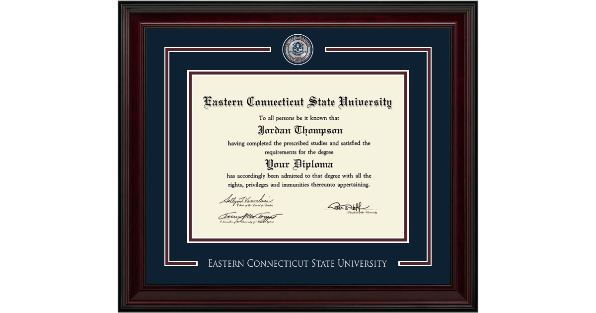 Showcase Edition Diploma Frame in Encore Eastern Connecticut State ...