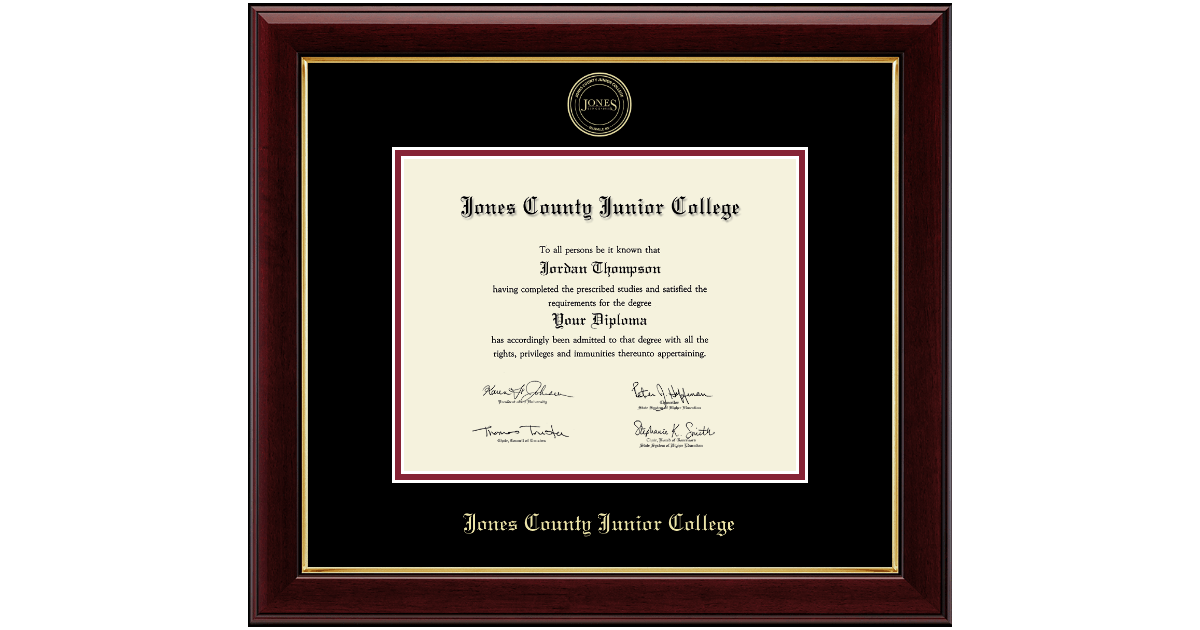 Gold Embossed Diploma Frame in Gallery Jones County Junior College ...