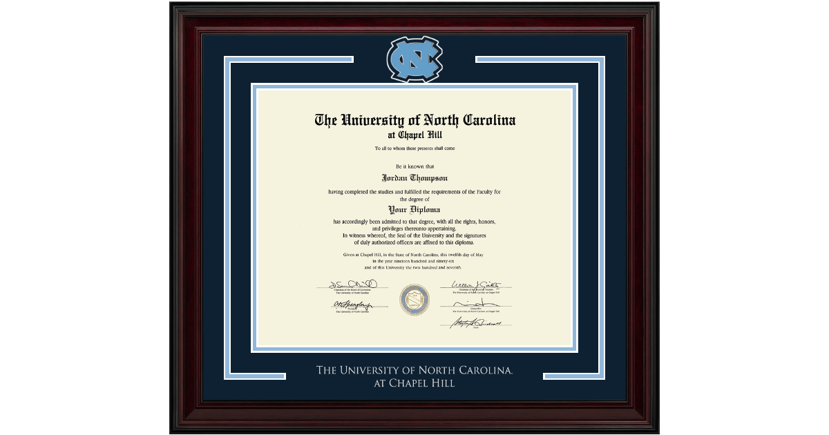 Spirit Medallion Diploma Frame in Encore University of North Carolina ...