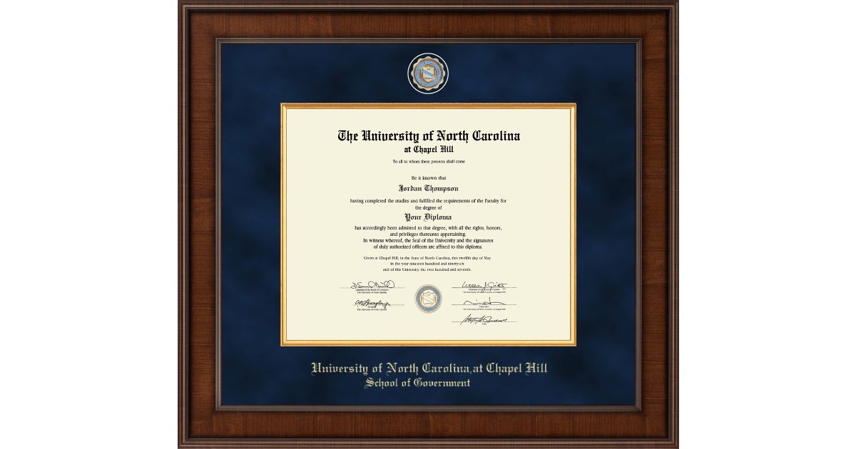 UNC School of Government Diploma Frames | Church Hill Classics