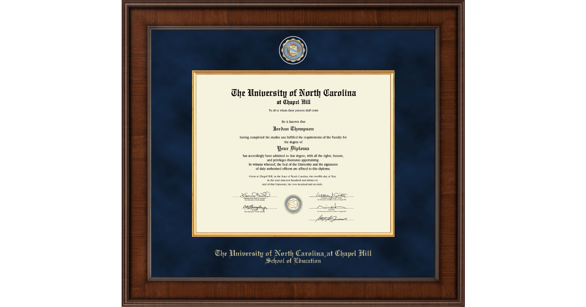 UNC Chapel Hill School of Education Diploma Frames