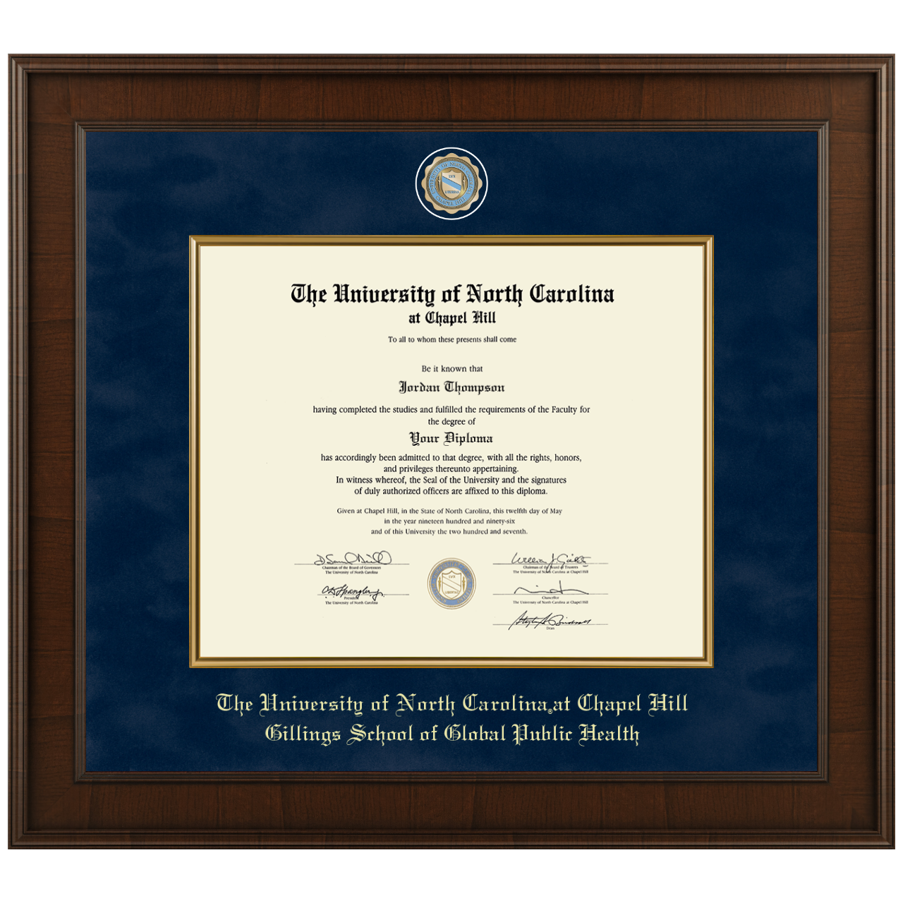 UNC Chapel Hill Gillings School of Global Public Health Diploma Frames