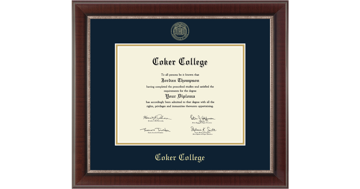 Pre-Bachelors/Masters - Gold Embossed Diploma Frame in Chateau Coker ...