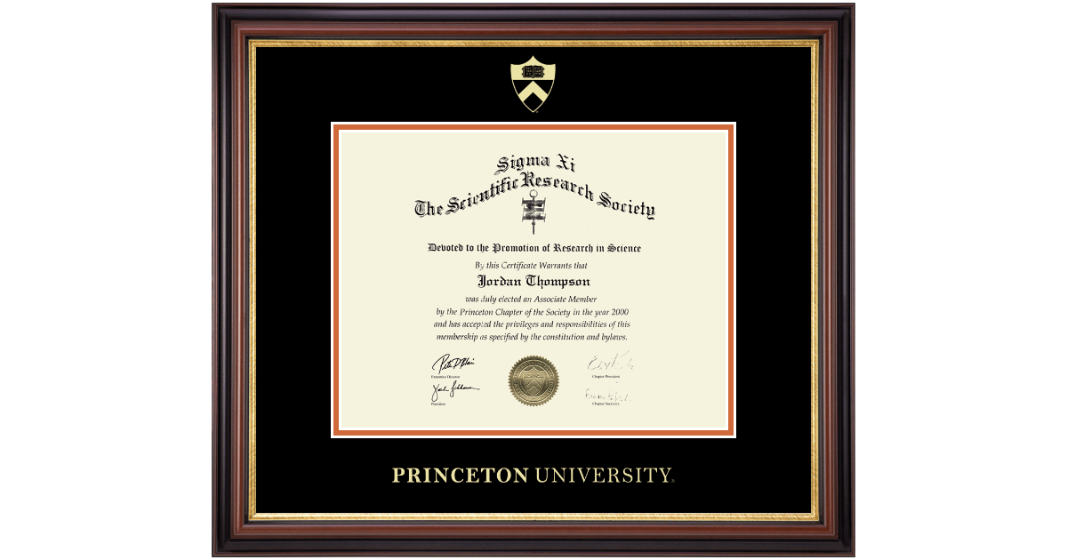Horizontal- Gold Embossed Certificate Frame in Regency Gold Princeton ...