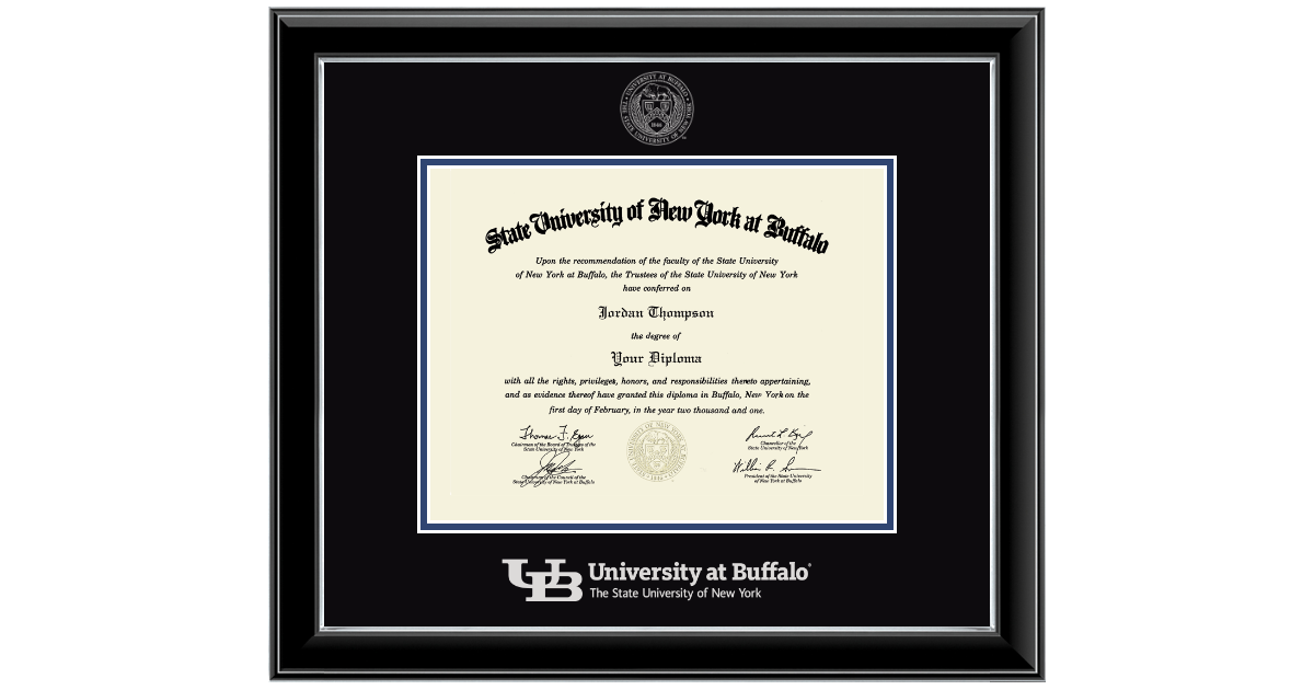 Silver Embossed Diploma Frame in Onyx Silver University at Buffalo - Item #285444 from SUNY ...