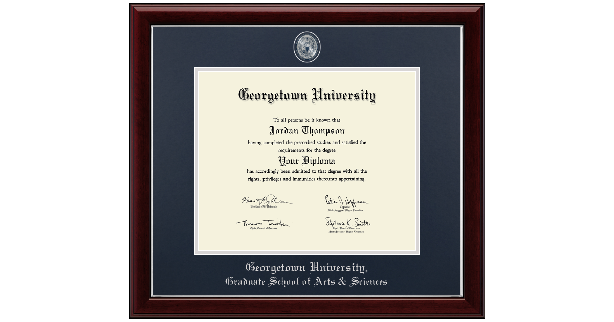 Pewter Masterpiece Medallion Diploma Frame in Gallery Silver Georgetown University - Item ...
