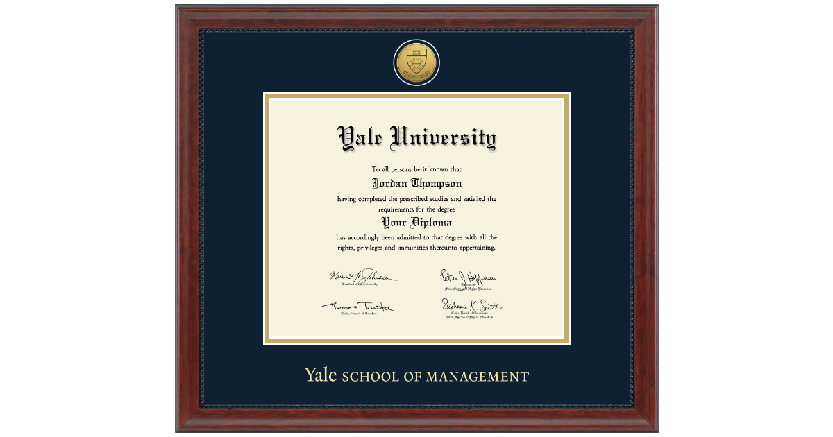 Gold Engraved Medallion Diploma Frame in Signature Yale University ...