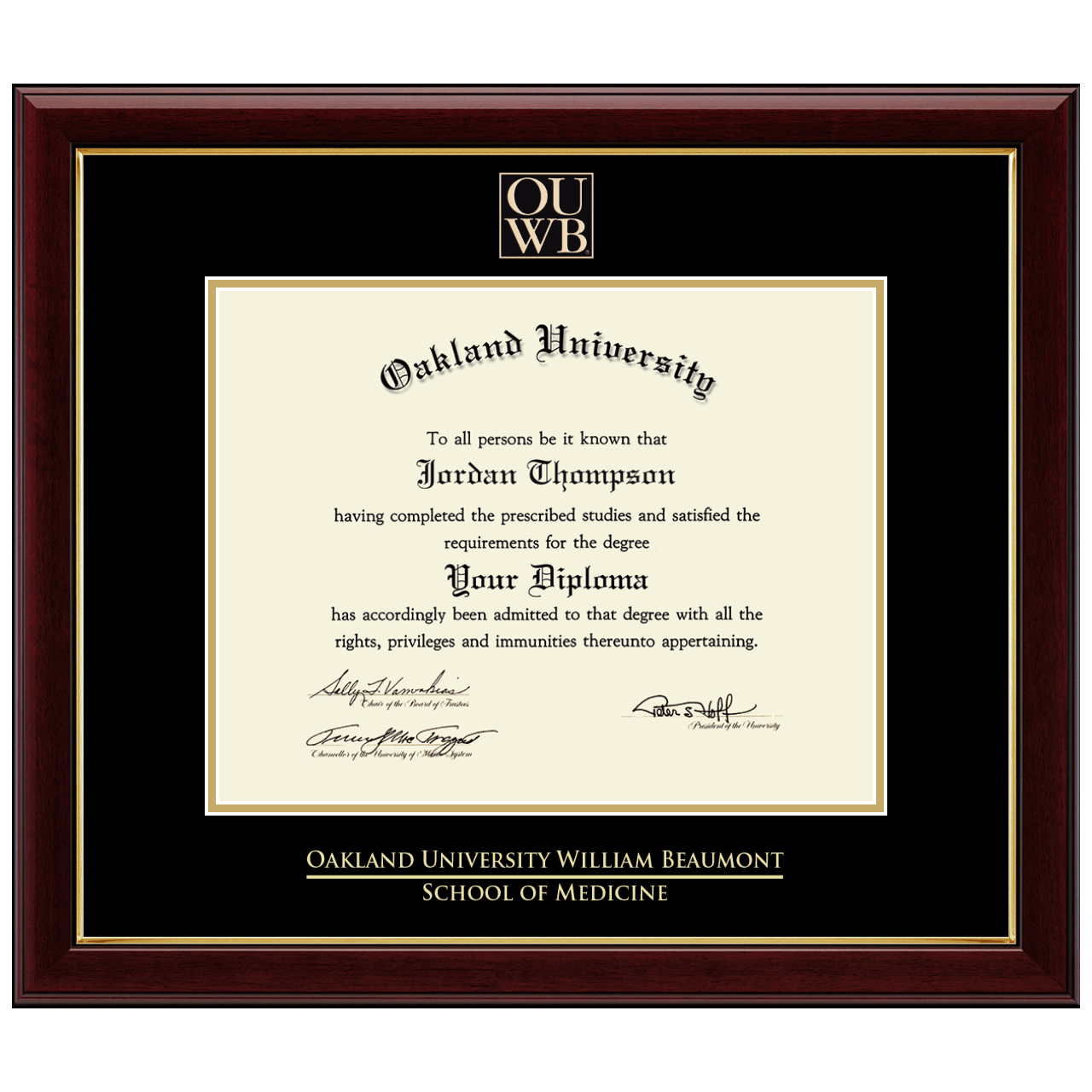Masterpiece Medallion Diploma Frame in Gallery Oakland University ...