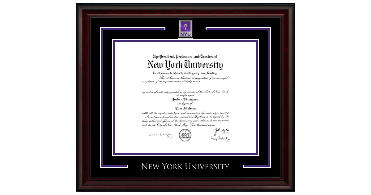 Spirit Medallion Diploma Frame in Encore New York University - Item #286357