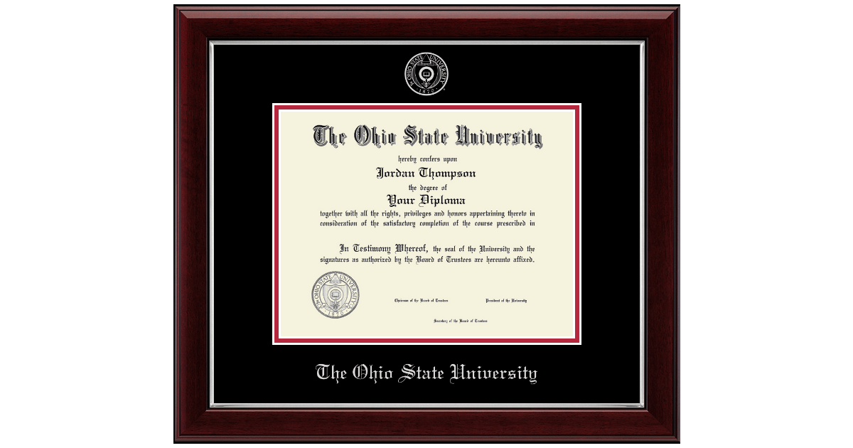 Silver Embossed Diploma Frame in Gallery Silver The Ohio State ...