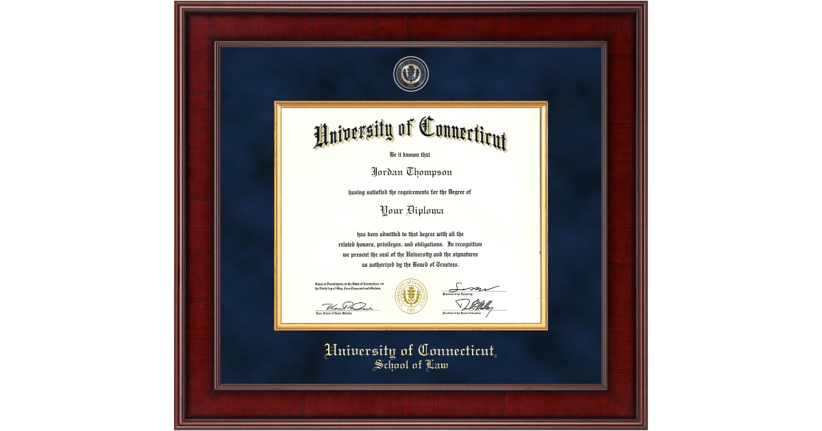 UCONN School of Law Diploma Frames | Church Hill Classics