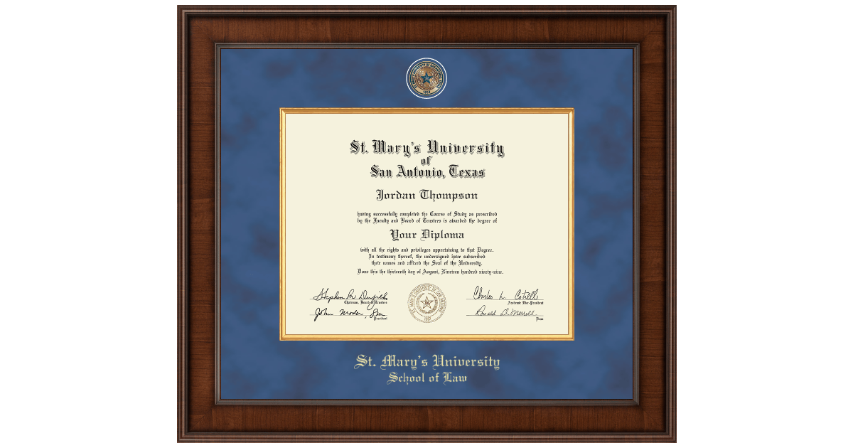 St. Mary's School of Law Diploma Frames | Church Hill Classics