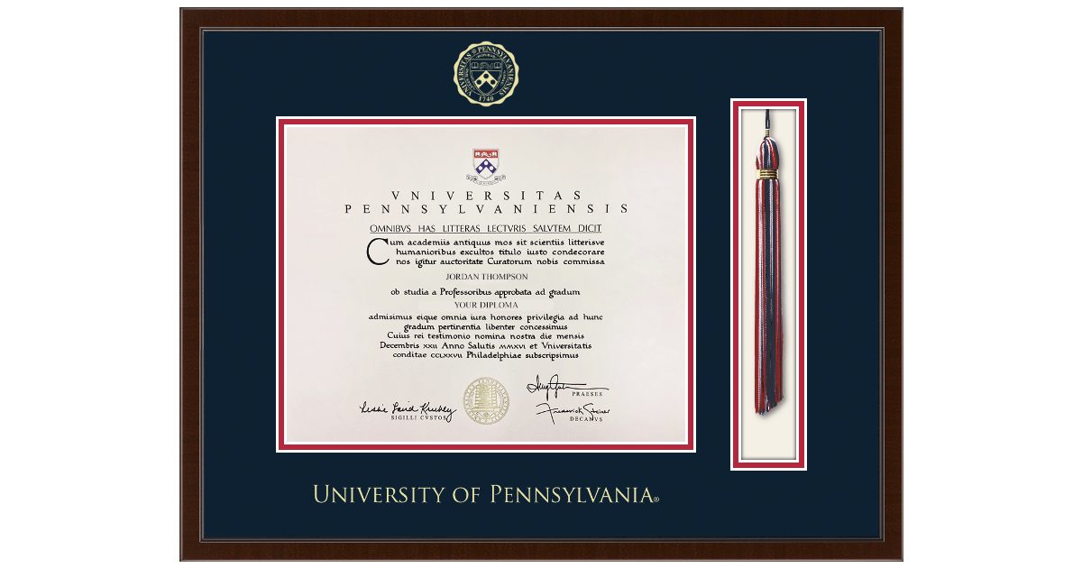 Tassel & Cord Diploma Frame in Delta University of Pennsylvania - Item ...