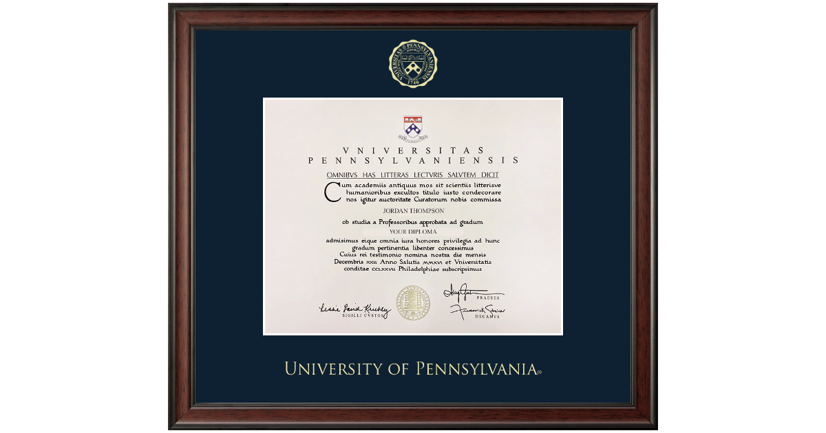 Gold Embossed Diploma Frame in Studio University of Pennsylvania - Item ...