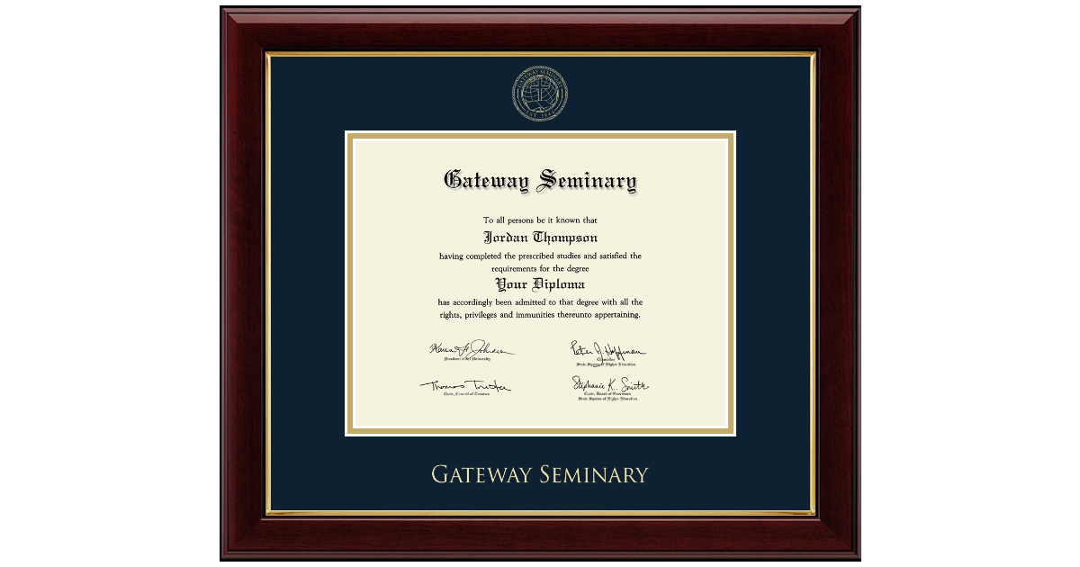Gold Embossed Diploma Frame in Gallery Gateway Seminary - Item #288221 ...
