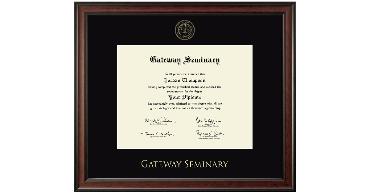 Gold Embossed Diploma Frame in Studio Gateway Seminary - Item #288223 ...