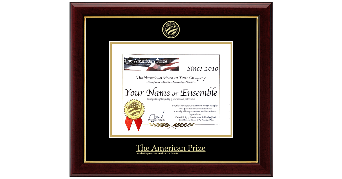 Gold Embossed Certificate Frame in Gallery The American Prize - Item ...
