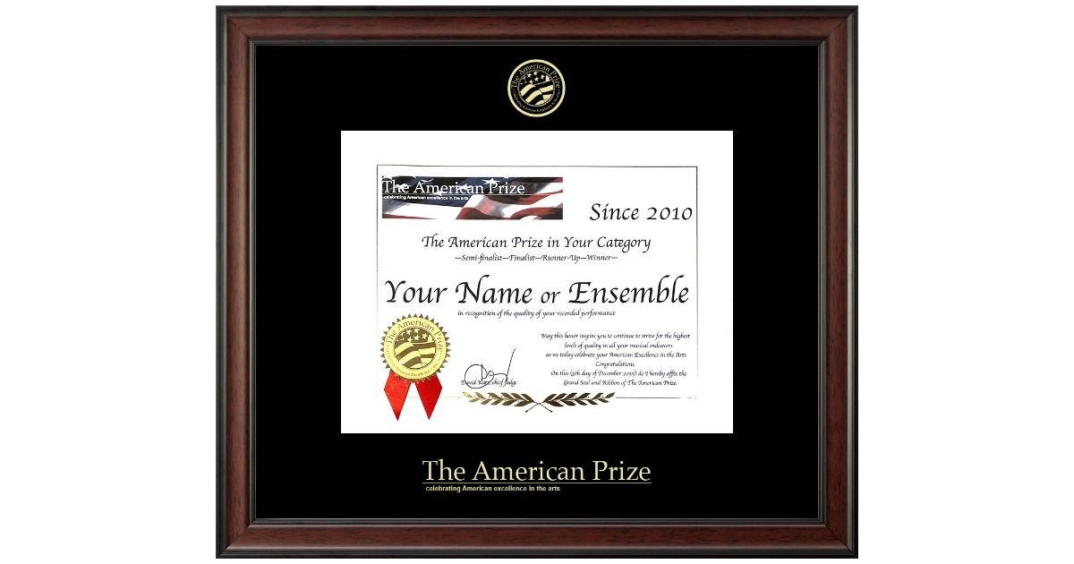Gold Embossed Certificate Frame in Studio The American Prize - Item ...