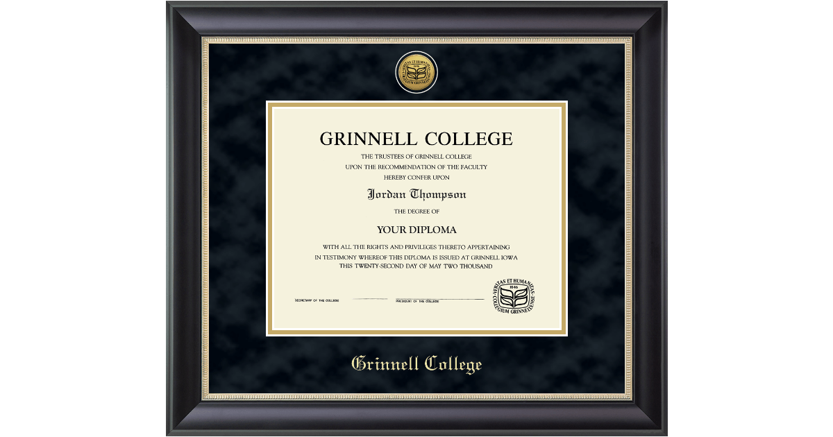Gold Engraved Medallion Diploma Frame in Noir Grinnell College - Item ...