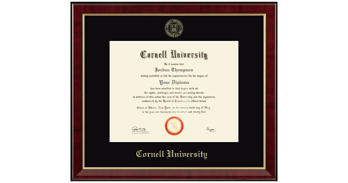 Gold Embossed Diploma Frame in Murano Cornell University - Item #289170 ...