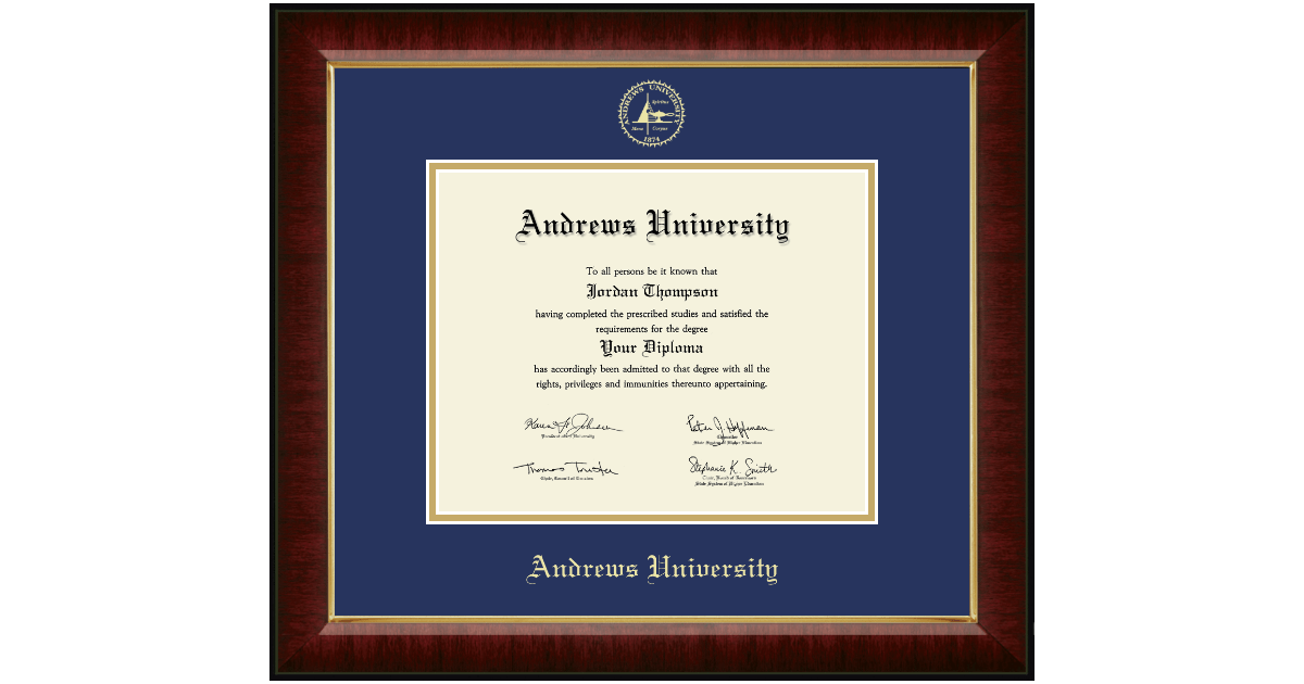 Gold Embossed Diploma Frame in Murano Andrews University - Item #289429