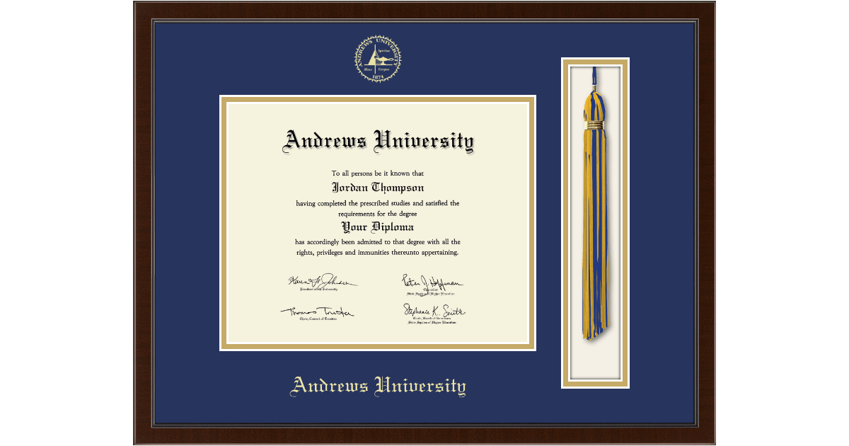 Tassel & Cord Diploma Frame in Delta Andrews University - Item #289431