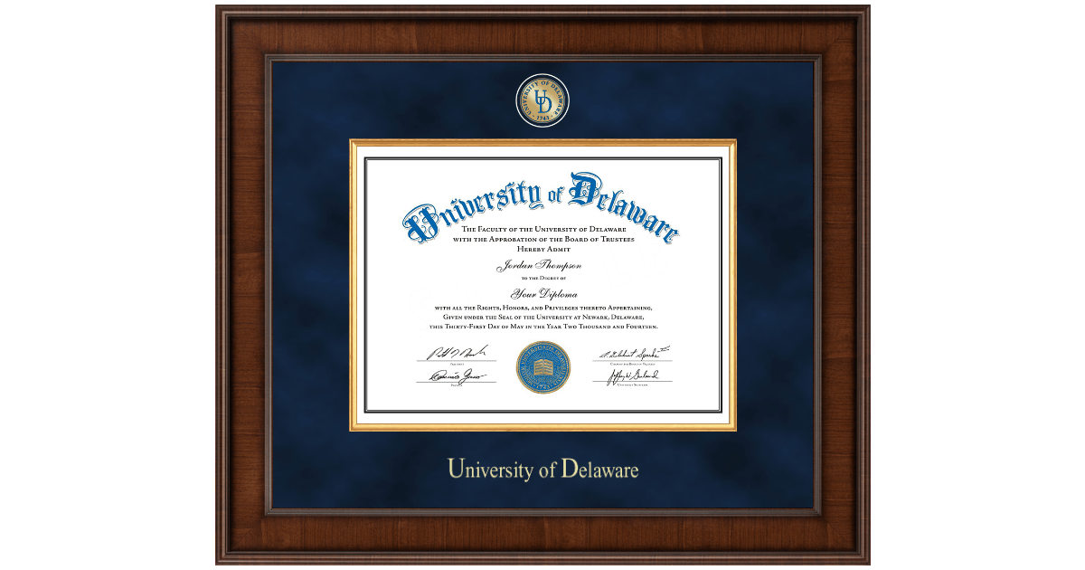 University of Delaware Diploma Frame | Church Hill Classics