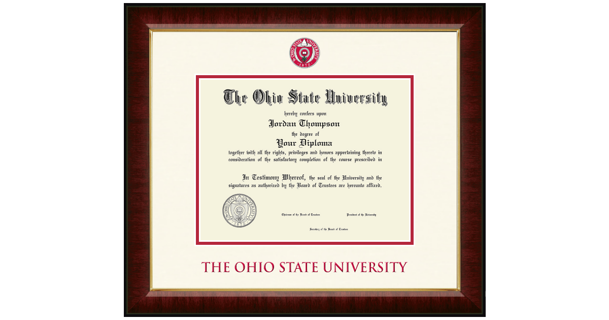 Dimensions Diploma Frame in Murano The Ohio State University - Item ...