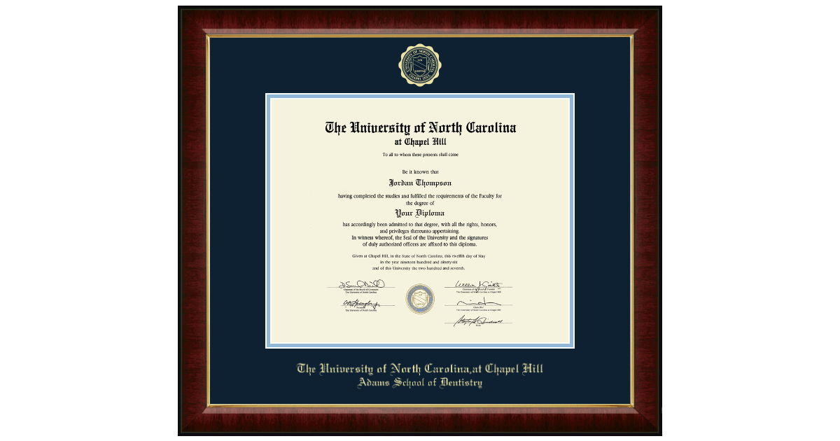 Gold Embossed Diploma Frame in Murano University of North Carolina ...