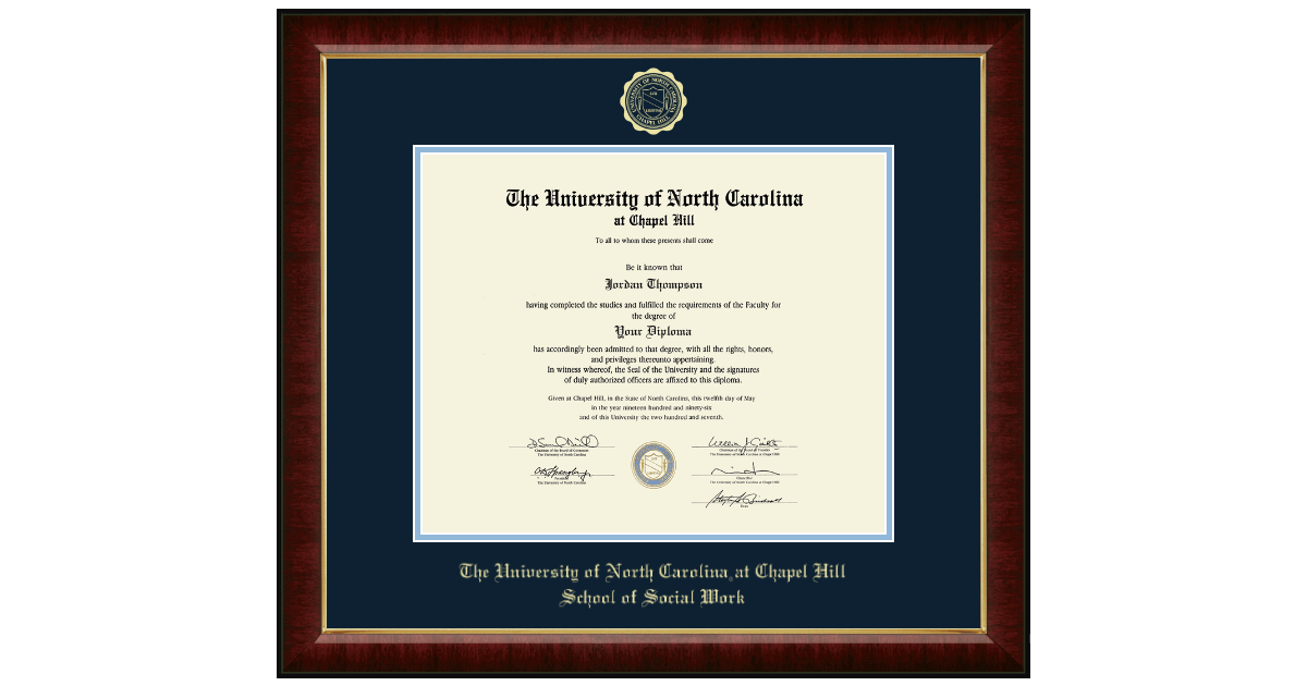 Gold Embossed Diploma Frame in Murano University of North Carolina ...
