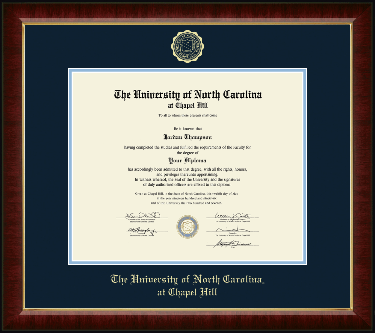 University of North Carolina Chapel Hill Gold Embossed Diploma Frame in ...